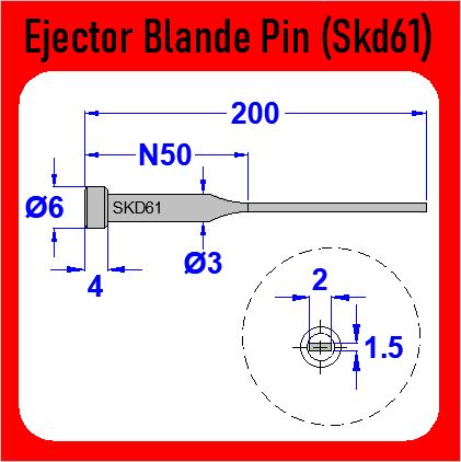 Ejector Blade Pin(Skd-61)1.5